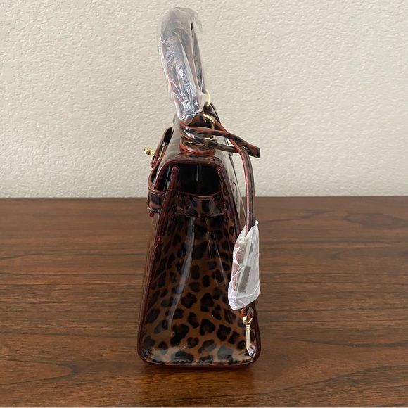 Evoly & Bloom | Bags | Evoly Bloom 22 Patent Leather Leopard Animal ...